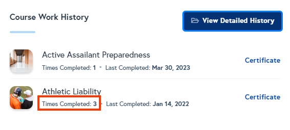 How to View a User's Historical Completion Summary and Details