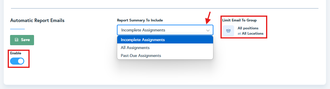 Activating Emailed Reports