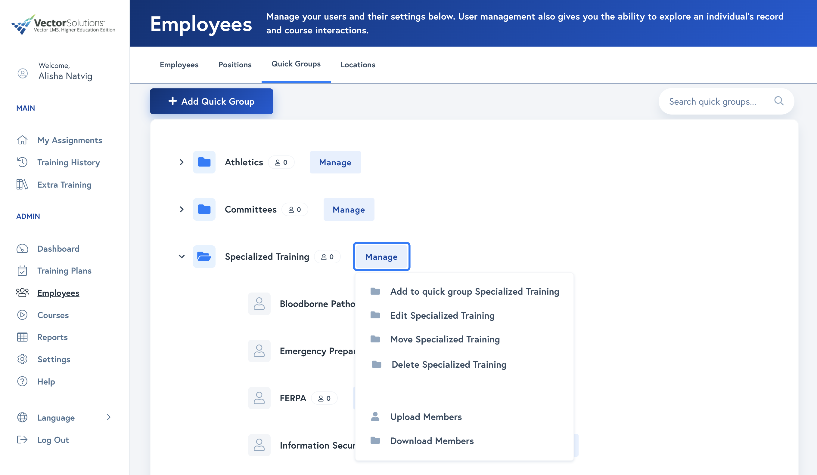 Creating, Managing and Assigning Training with Quick Groups
